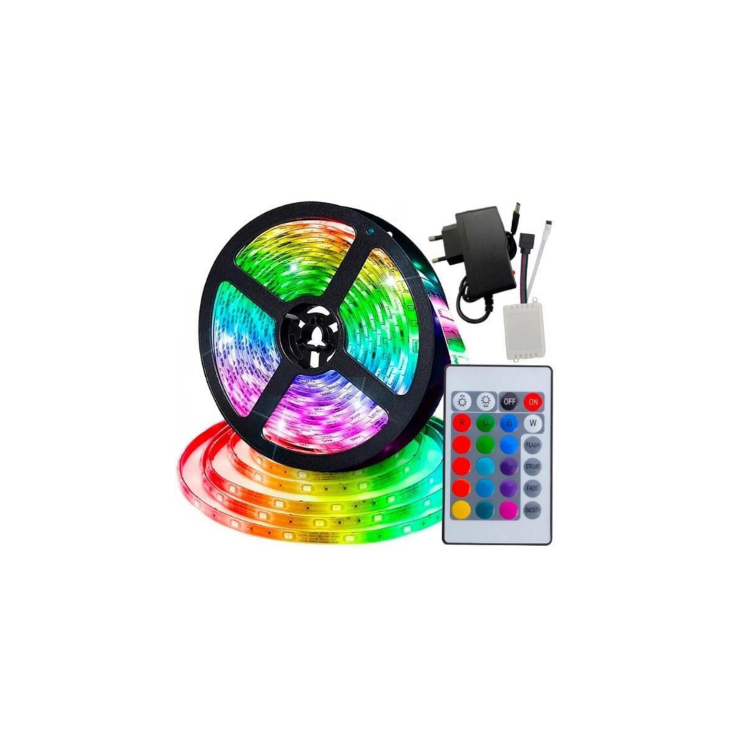 Fita LED 2835 RGB 5M 12V 300 LEDS 16 CORES IP20 Pronta Entrega Com ...