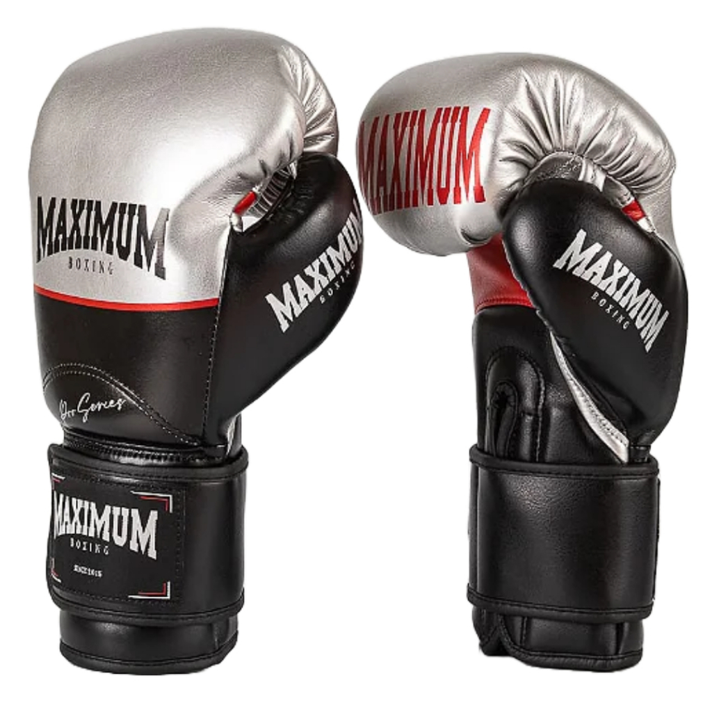 LUVA DE BOXE MUAY THAI KICKBOXING PROFISSIONAL SILVER - MAXIMUM PRO ...