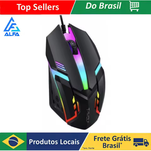 ALFA Mouse Gamer Usb 3200dpi Led Rgb Com Fio JX-M20 | Shopee Brasil