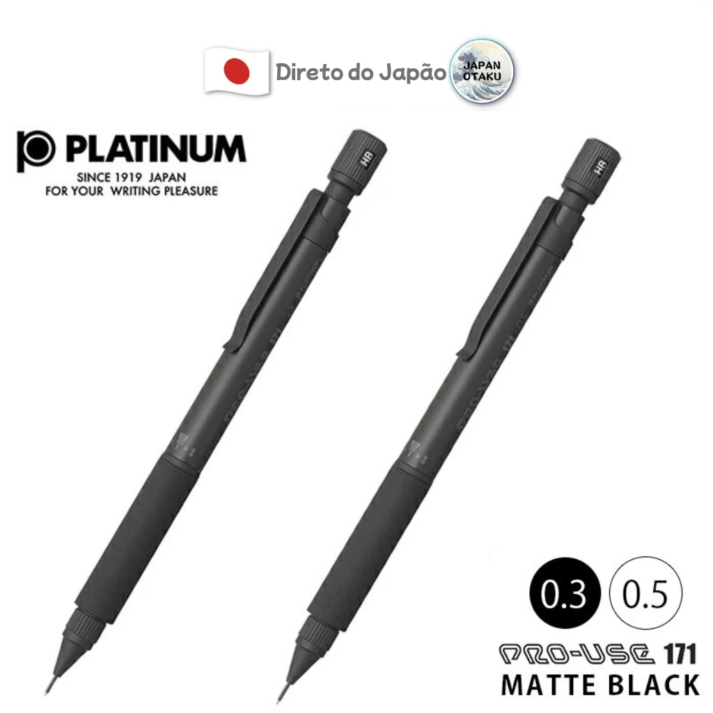 Caneta Platinum Drafting Sharp Pro-use 171 0,3 mm 0,5 mm Preto Fosco ...
