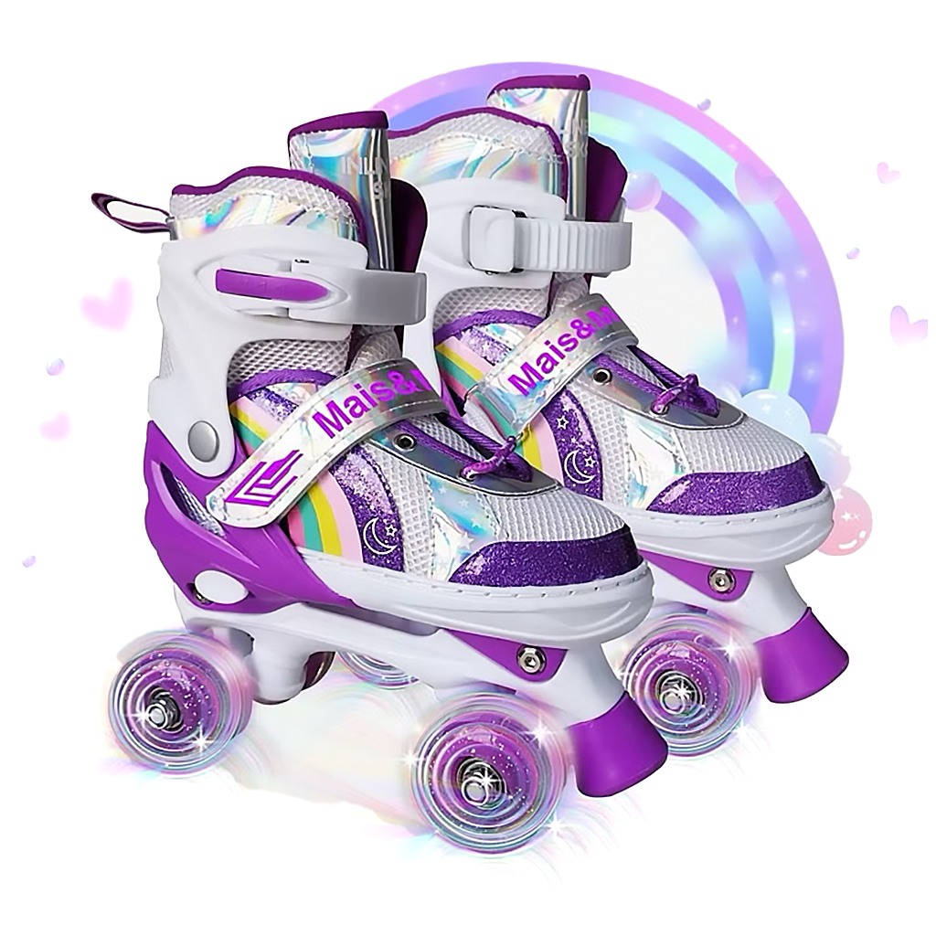 Patins infantis ajustáveis com luzes LED coloridas | Shopee Brasil