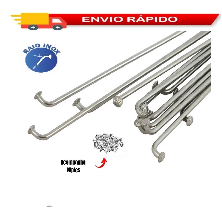KIT 36 RAIOS INOX FINO PRATA PARA BIKE ARO 26 260x2.0mm BICICLETA | Shopee Brasil