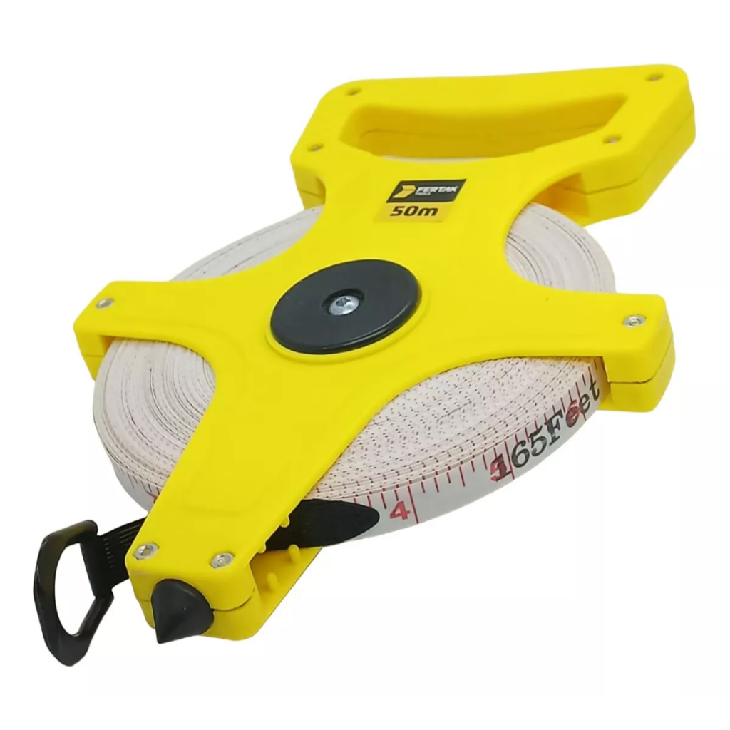 Trena Aberta Fita Métrica Fibra De Vidro 50 Metros Manivela Fertak ...