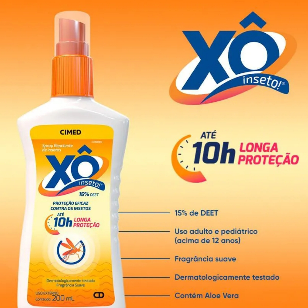 Repelente Xô Inseto até 10h de Proteção com DEET Spray 200ml | Shopee ...