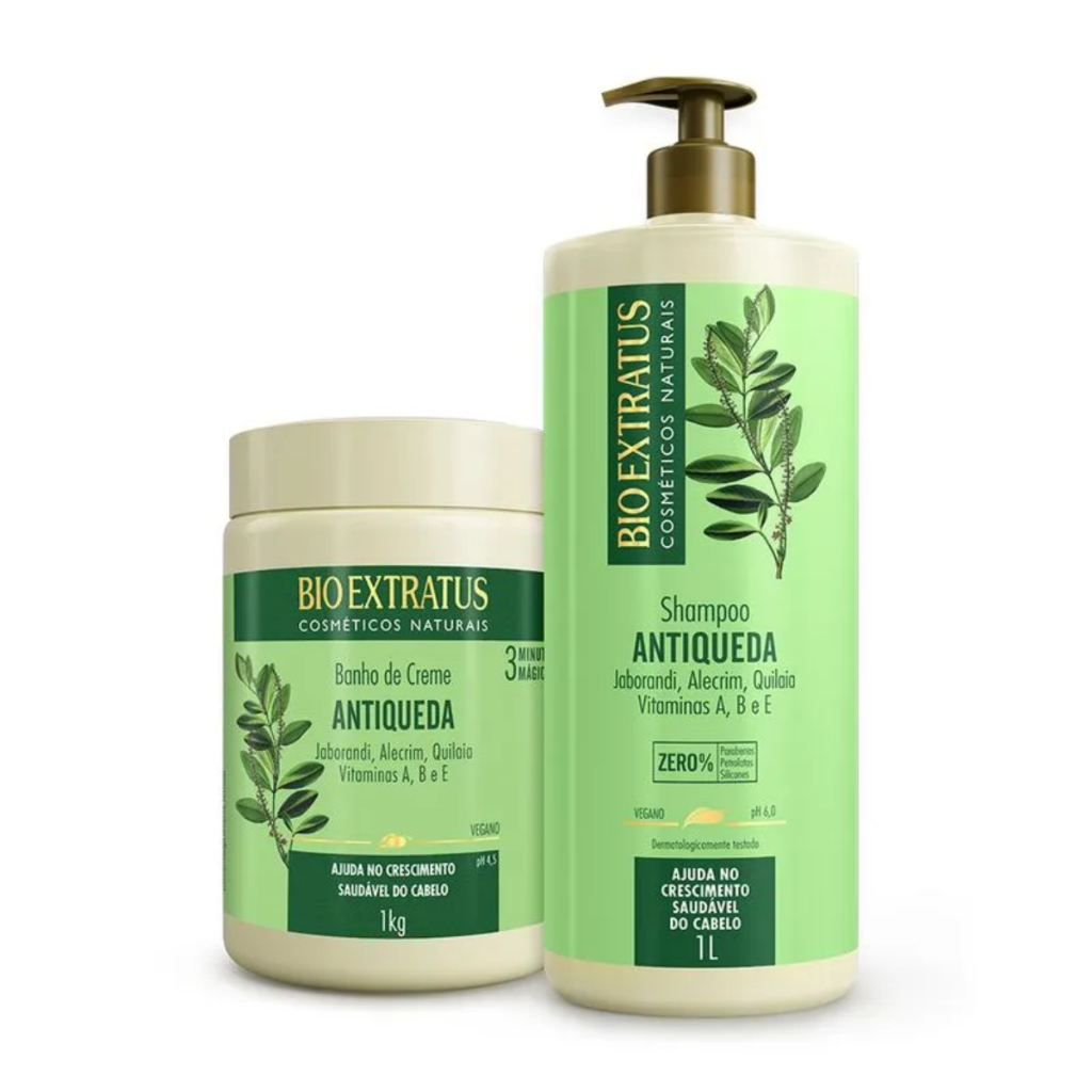 Kit Antiqueda Jaborandi Bio Extratus Shampoo e Banho de Creme 1Kg ...