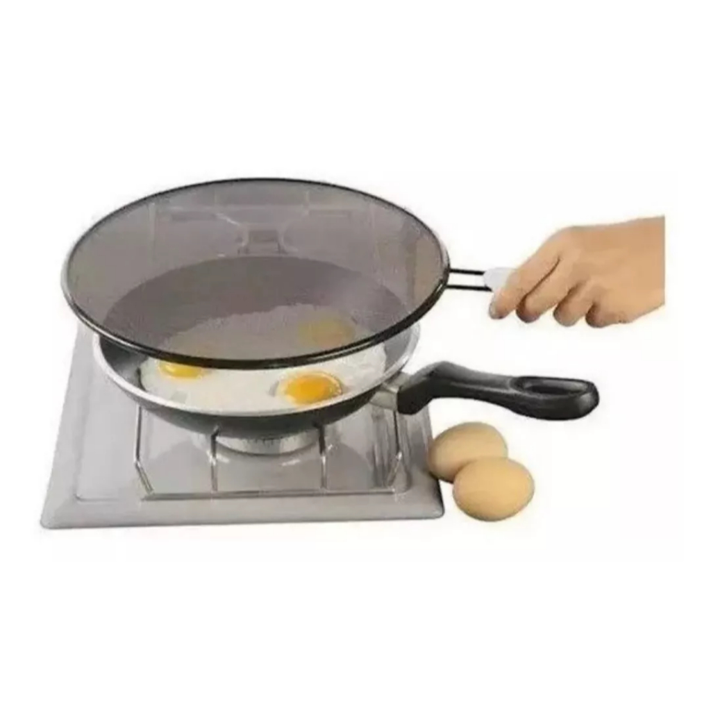 Tela Tampa Protetora Anti Respingos Com Cabo cor Preto29cm | Shopee Brasil