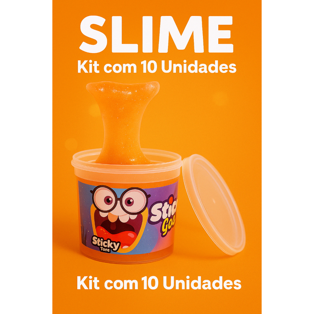 Slime Geleca Coloridas com Glitter Kit 130g Macia com 10 Unidades ...
