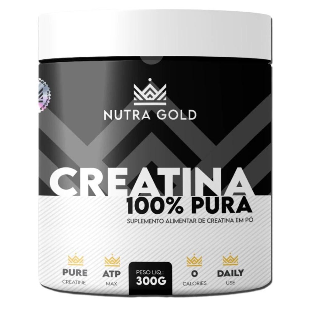 CREATINA NUTRA GOLD 100 % PURA MONOHIDRATADA SEM SABOR PÓ 300 GR ZERO ...