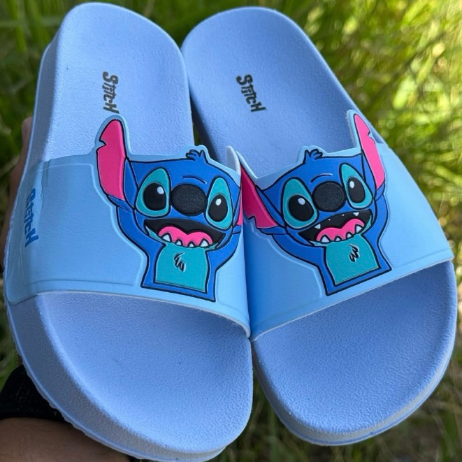 Chinelo Infantil Slide Nuvem Ortopédico Sandália Rasteirinha do Stitch ...
