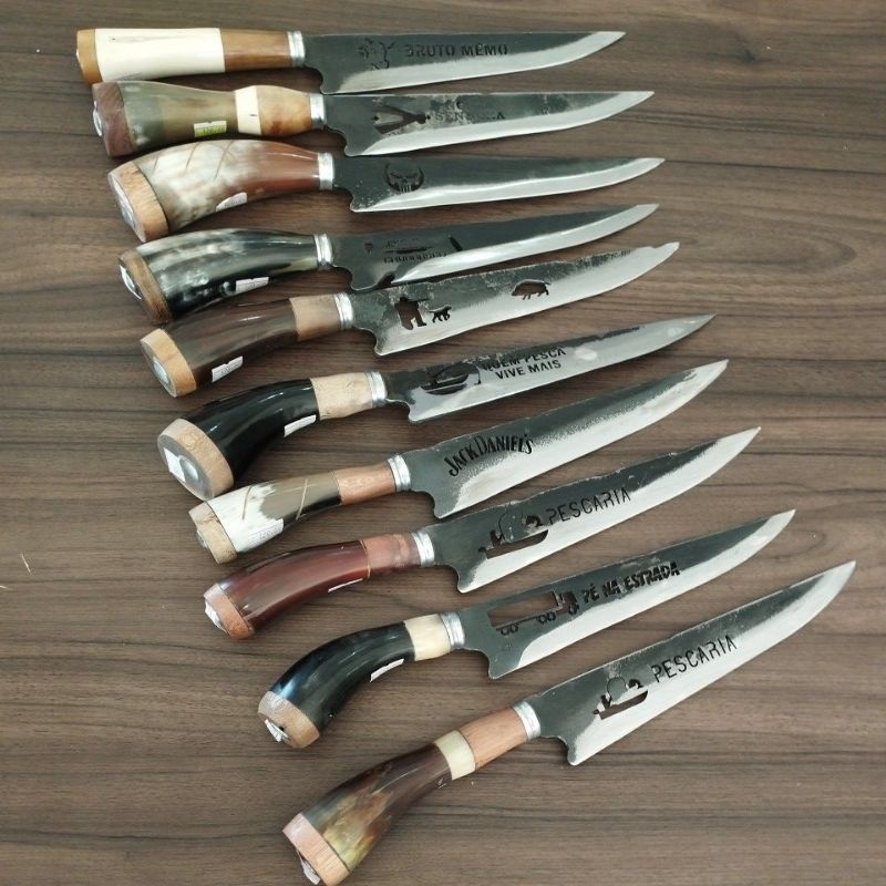 Kit Facas churrasco temáticas revenda lote 10 facas | Shopee Brasil