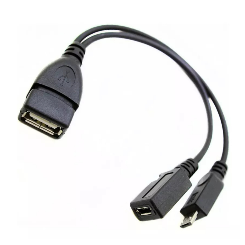 Cabo Usb Femea / Micro Usb Y/ Micro Usb Otg Dois Em Um | Shopee Brasil