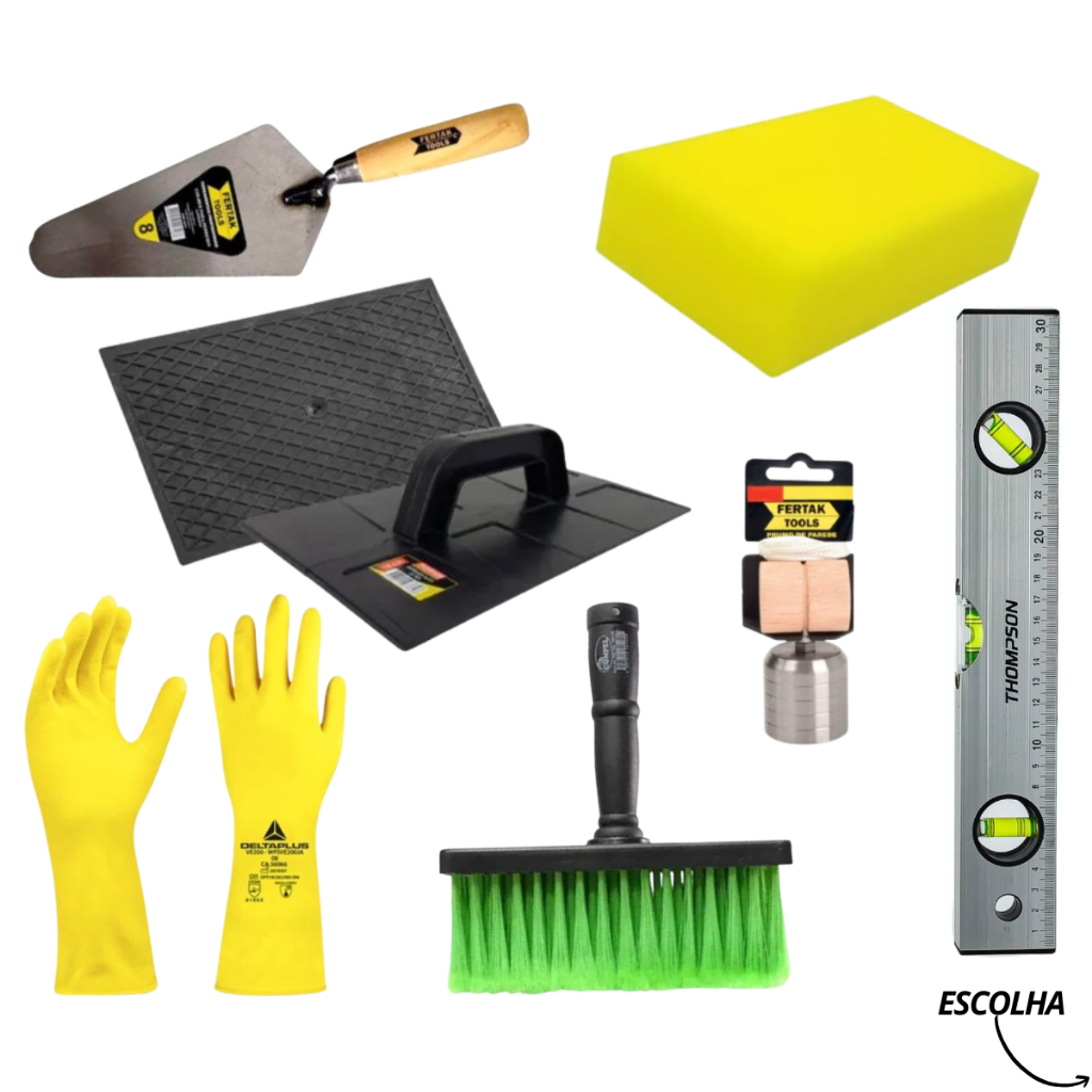 Kit Ferramentas Para Pedreiro Reboco Obras Reformas Manutenções ...