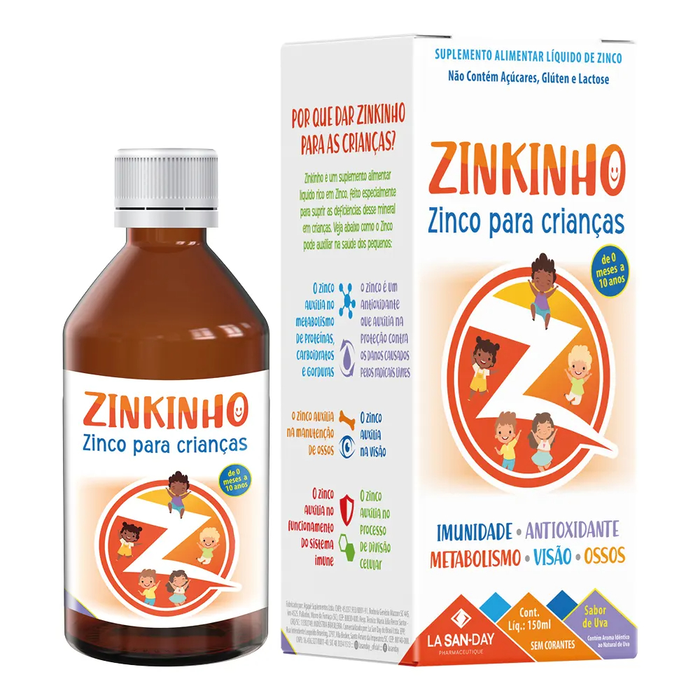 Zinkinho - Suplemento Alimentar Líquido de Zinco Para Crianças – 150ml ...