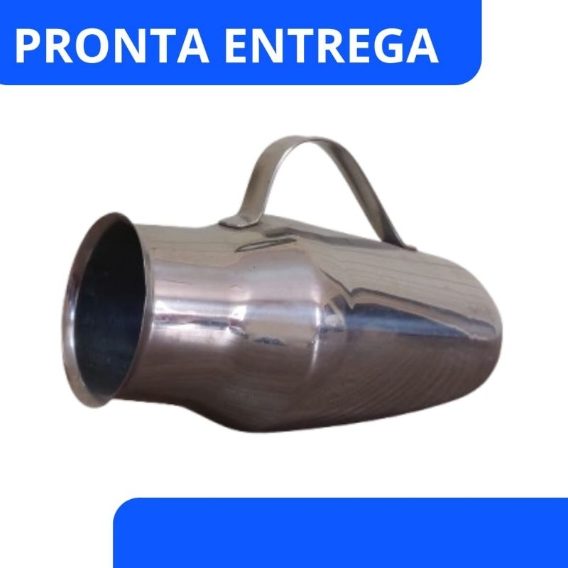 Papagaio Comadre Urinol Coletor Inox com Alça Bocal Grande 1L Urina ...