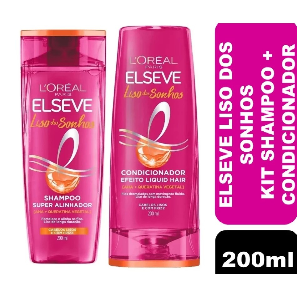 Kit Shampoo Liso dos Sonhos Super Alinhador + Condicionador 200ml ...