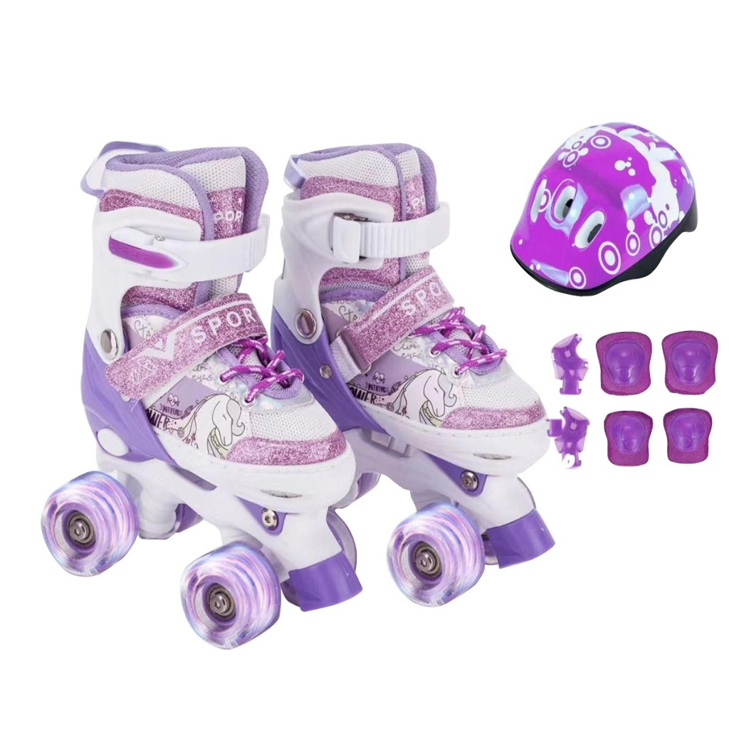Patins 4 Rodas Infantil Unicórnio Com Luz De Led Top Patins Sem ou Com ...