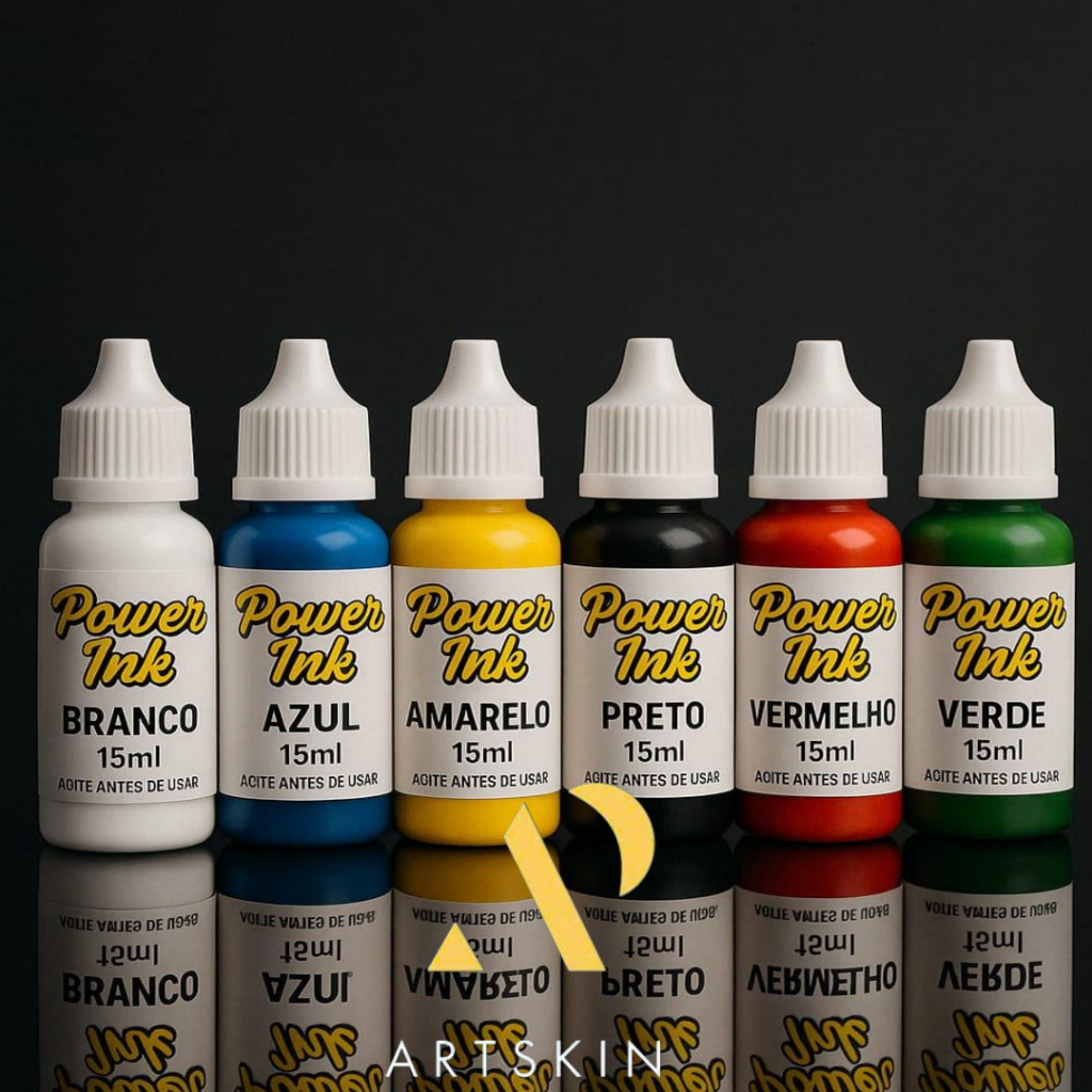 Tintas Para Tatuagem Powerink, Kit Com 1/6 Cores De 15 Ml Cada | Shopee ...