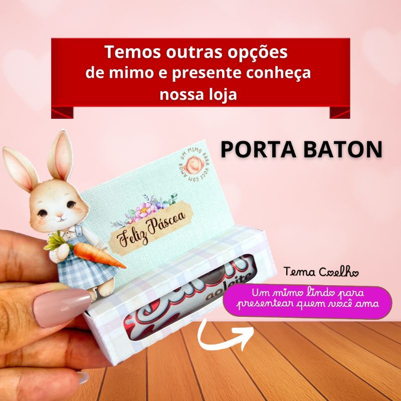 ENVIO IMEDIATO - Card pascoa|Baton|Cartão de agradecimento|Lembrancinha ...