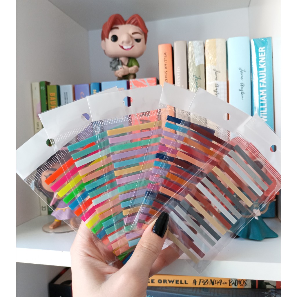 5 pacotes de flags post it fininhas, 1500 flags coloridas transparente ...