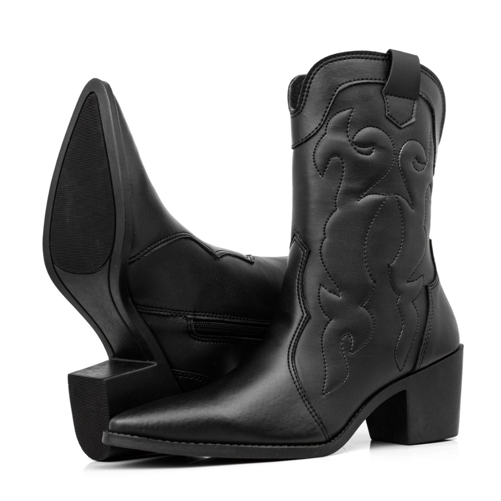 Bota Texana Feminina Cano Alto Bota Country Feminina Bordada Botas ...