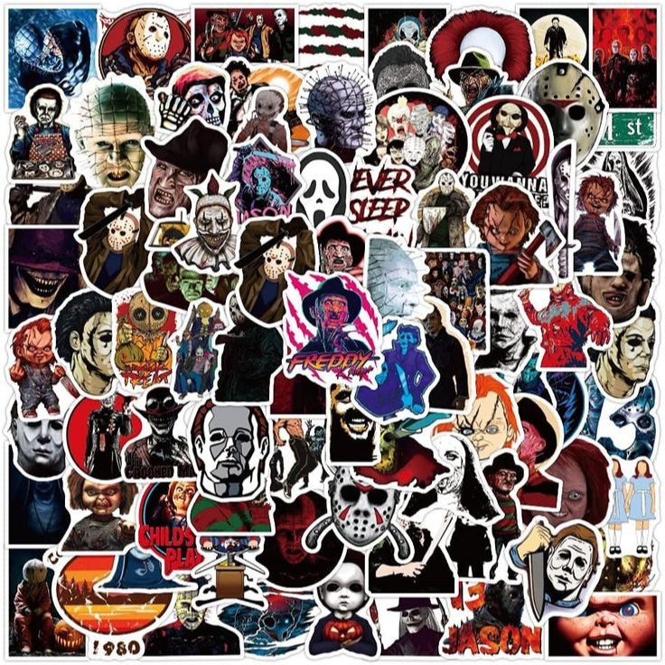 Kit 10 Adesivos de Terror Horror Movie Para Amantes de Horror e Filmes ...