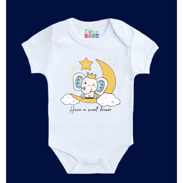 Body bebê branco animais elefante lua baby cute estrela | Shopee Brasil