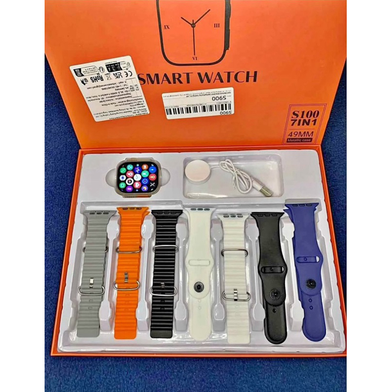 smartwatch s100 ultra 9 com 7 pulseiras | Shopee Brasil