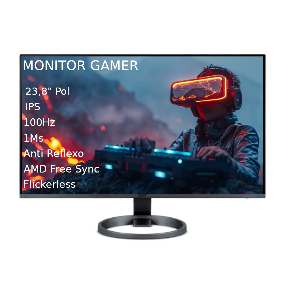 Monitor Acer Vero, 23,8' Full HD, IPS, 100Hz, AMD FreeSync, Zero Frame ...