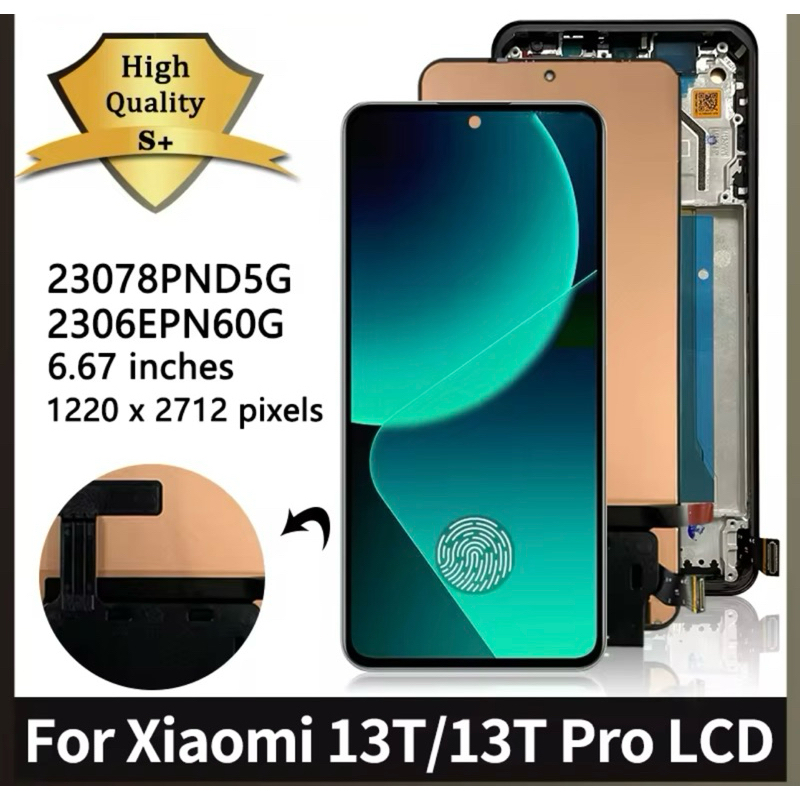 Tela Touch Display Frontal Redmi Xiao Mi 12T / 12T Pro 22071212AG 22081212UG Amoled Com Aro ...