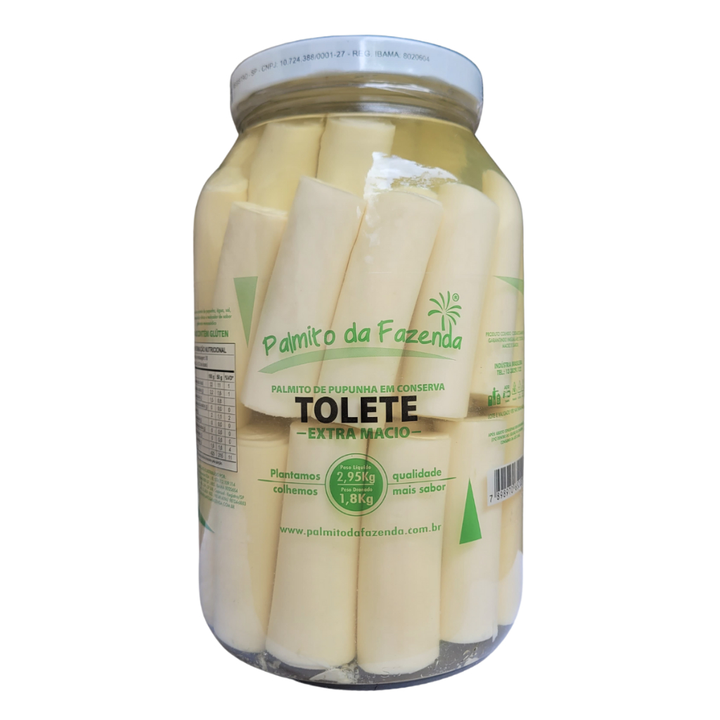 Palmito de Pupunha em Conserva Tolete Inteiro - 1,80 kg - Extra Macio ...