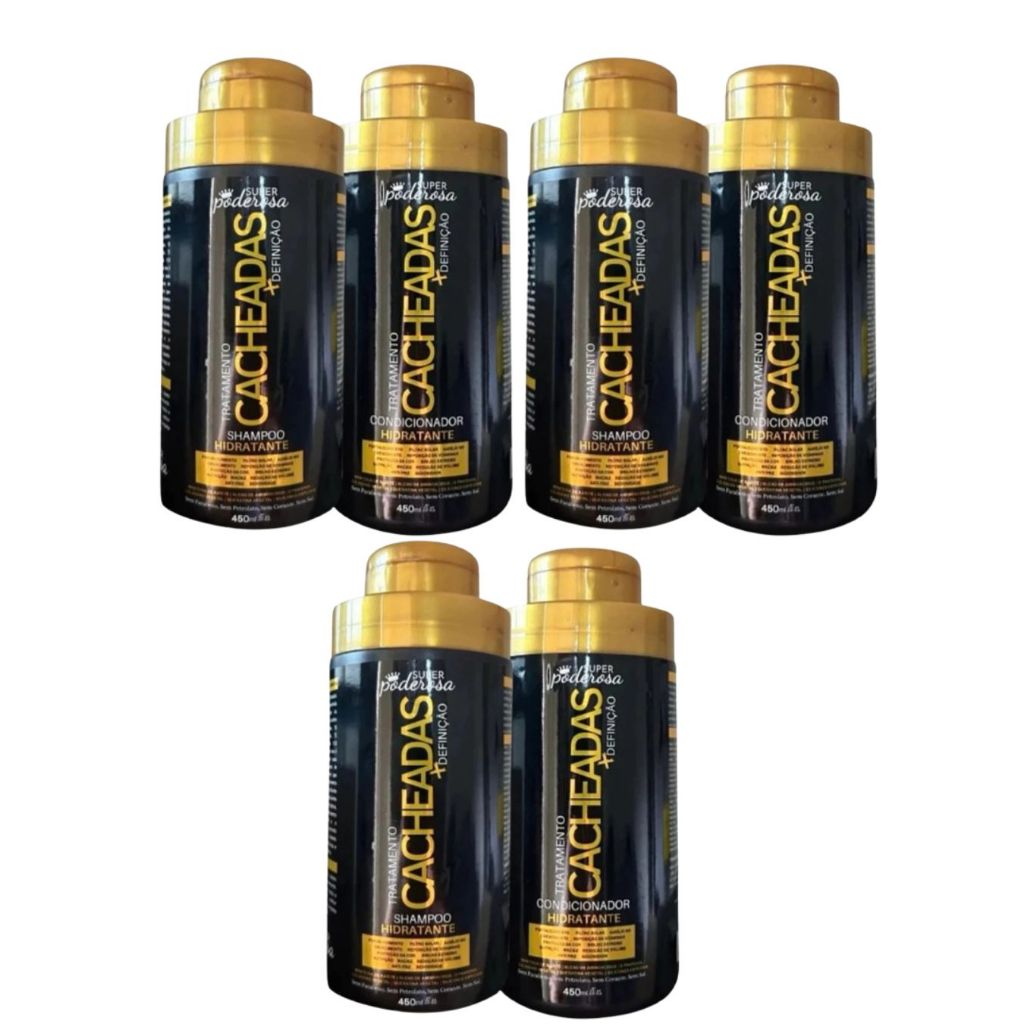kit com 3 Shampoos + Condicionadores Super Poderosa Cacheadas | Shopee ...