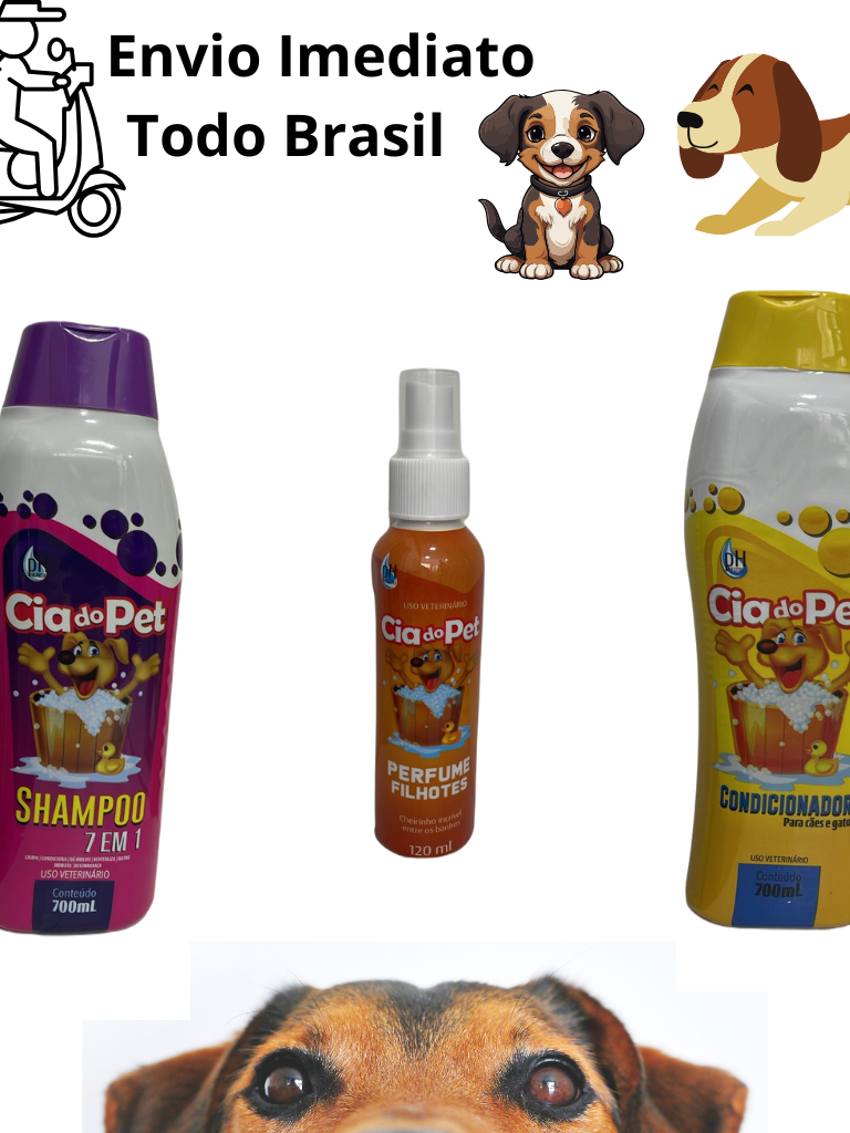 Kit Shampoo, Condicionador E Perfume Para Cães e Gatos Pop Cia Do Pet kit Pop | Shopee Brasil