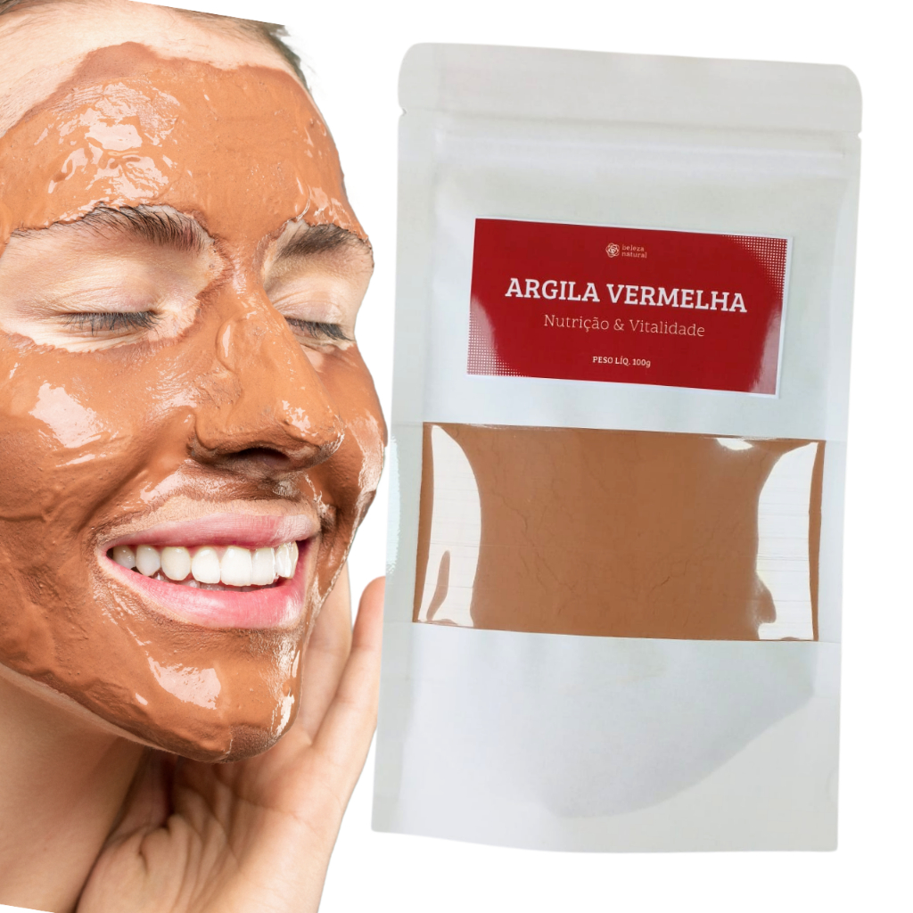 Argila Vermelha Natural e Esterilizada para Máscara Facial Corporal ...