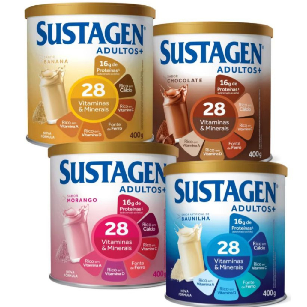 Sustagen Complemento Alimentar Adulto Sabor Banana, Chocolate, Morango ...