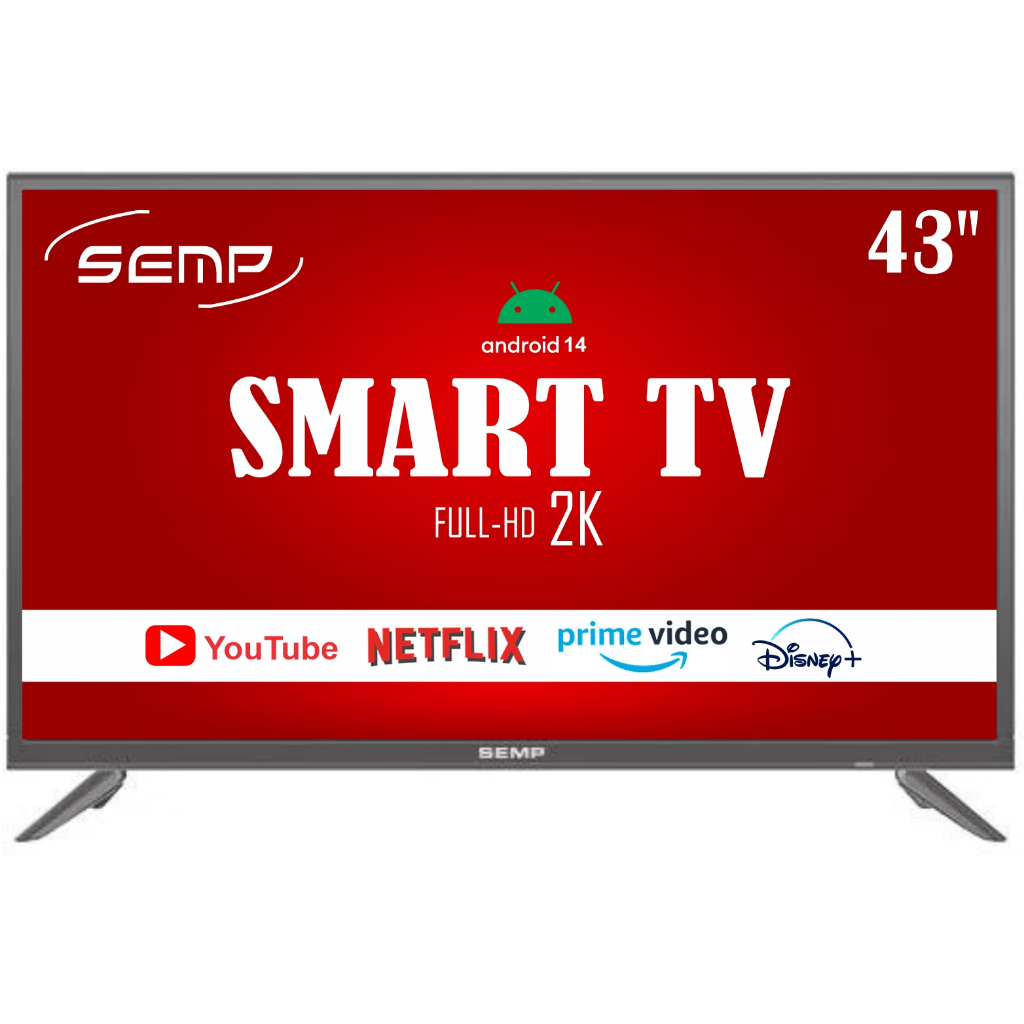 Smart TV 43 Polegadas Lançamento Full HD 2K Android 14 HMDI USB RF ...