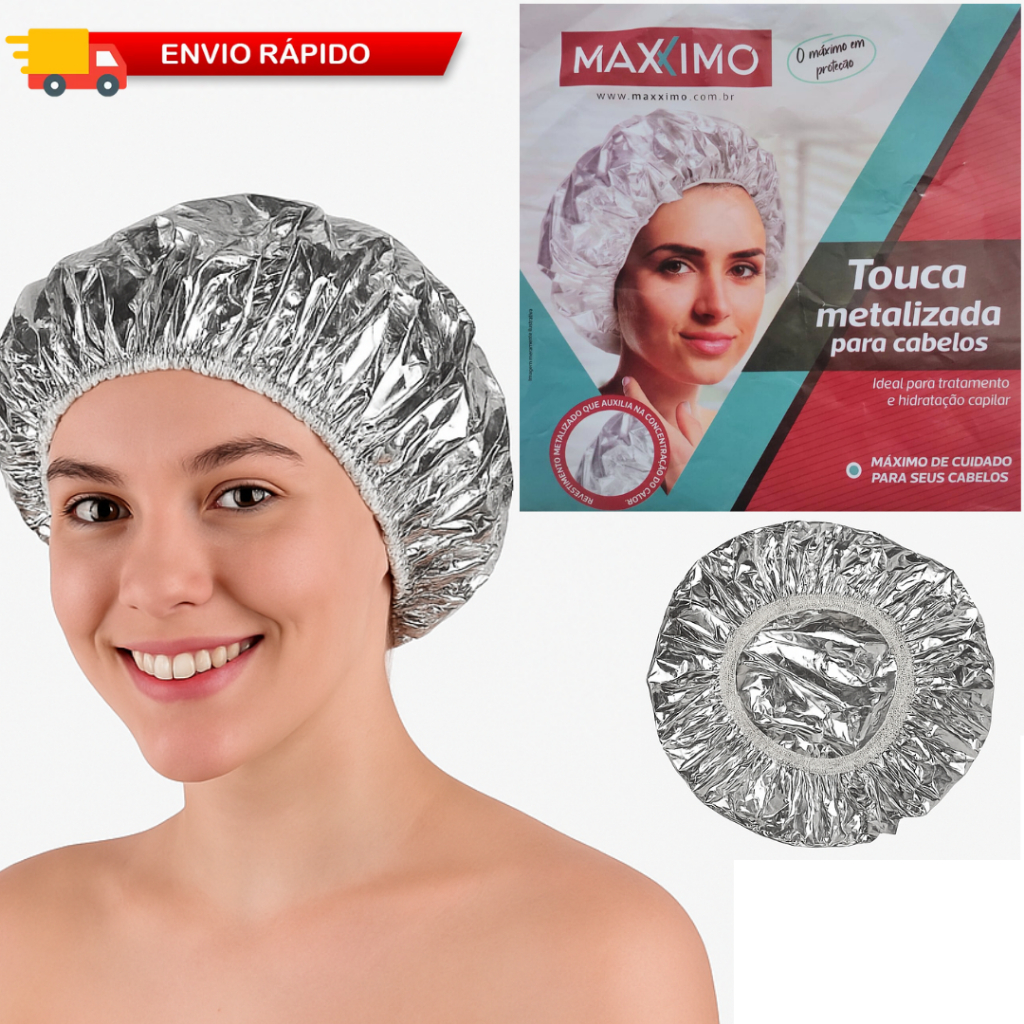 Touca Para Cabelo Metalizada Térmica Tratamento e Hidratação Capilar ...