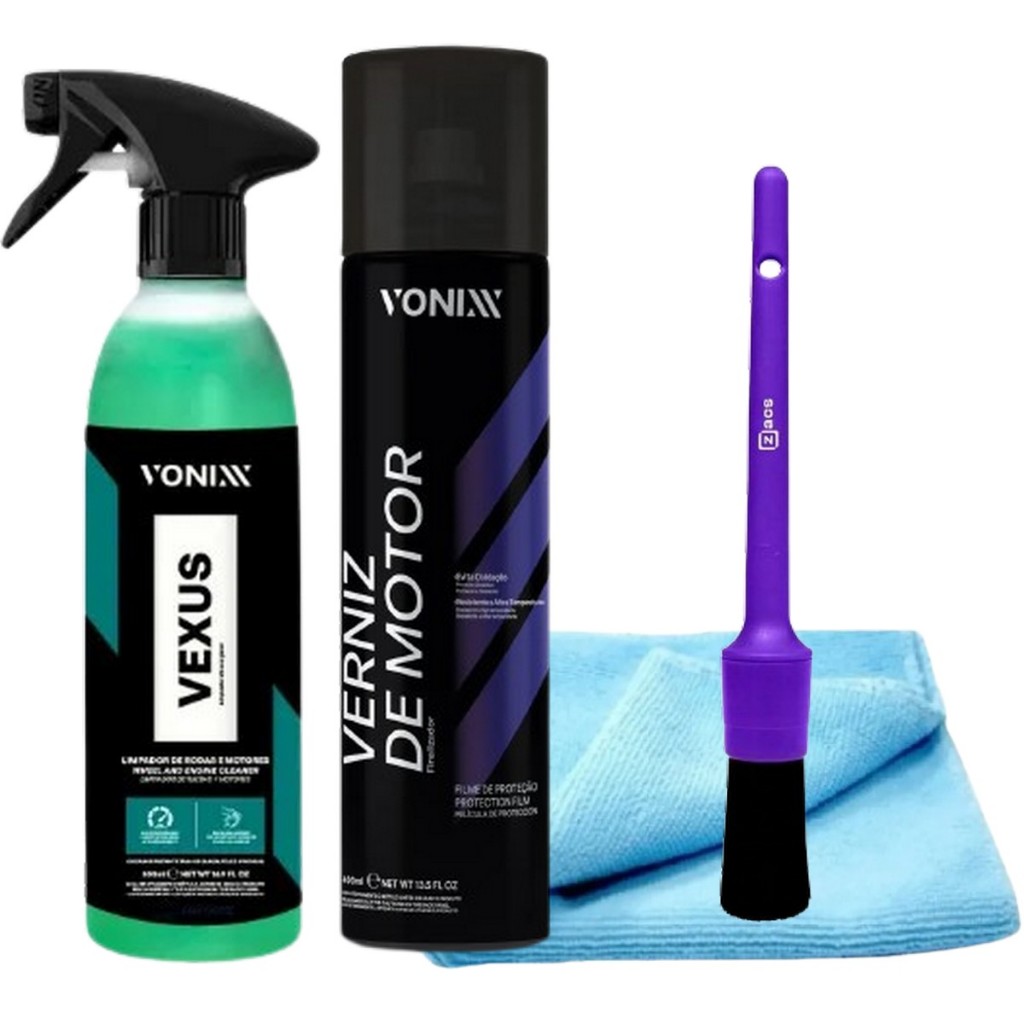Kit Vexus + Verniz de Motor Aerosol Vonixx Limpeza e Proteção para o ...