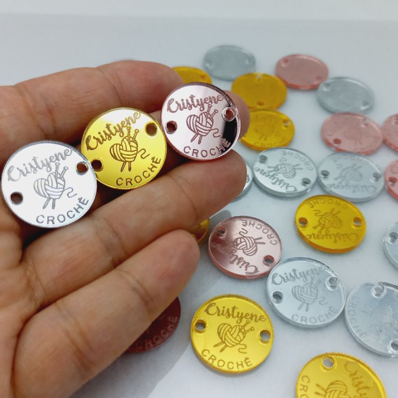 Tag Redonda 2x2cm Acrílico (20,30,50,80,100) | Shopee Brasil