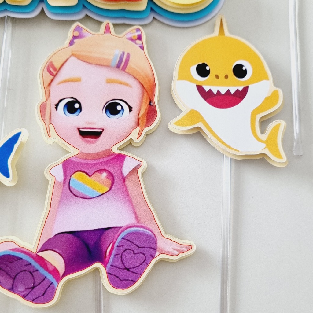 Topo Bolo Bebefinn Camadas Personalizado Lembrancinha Festa Infantil ...