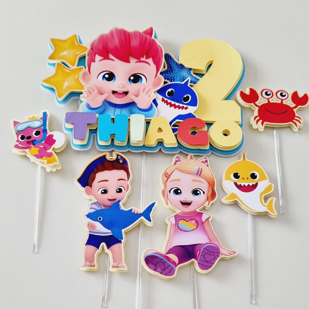 Topo Bolo Bebefinn Camadas Personalizado Lembrancinha Festa Infantil ...