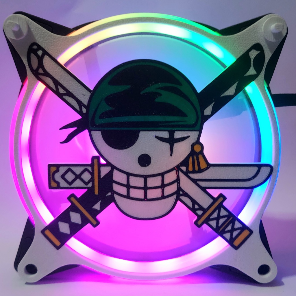 Grade Grelha Fan Grill 120mm One Piece Zoro Jolly Roger PC Gamer Setup ...