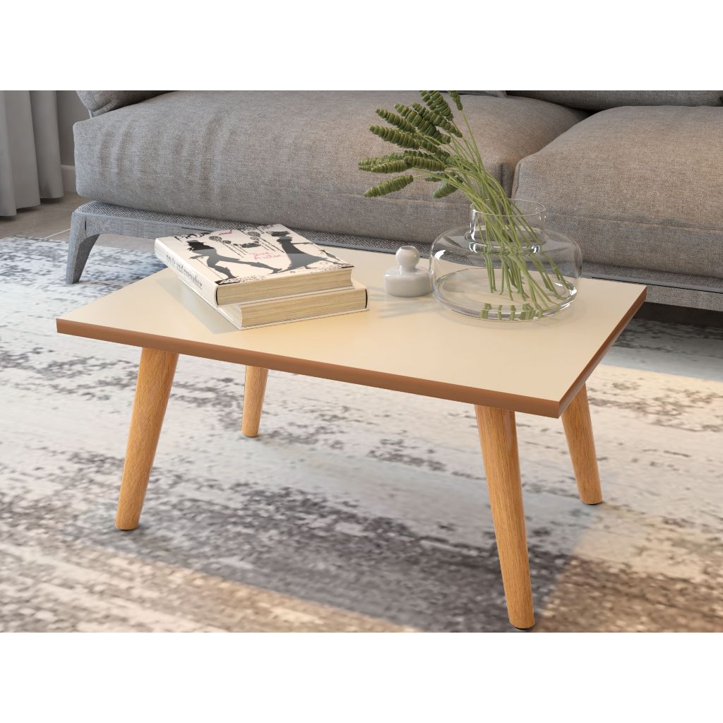 Mesinha de Centro Retangular Mesa Estilo Retro Pés Madeira Palito Sala | Shopee Brasil