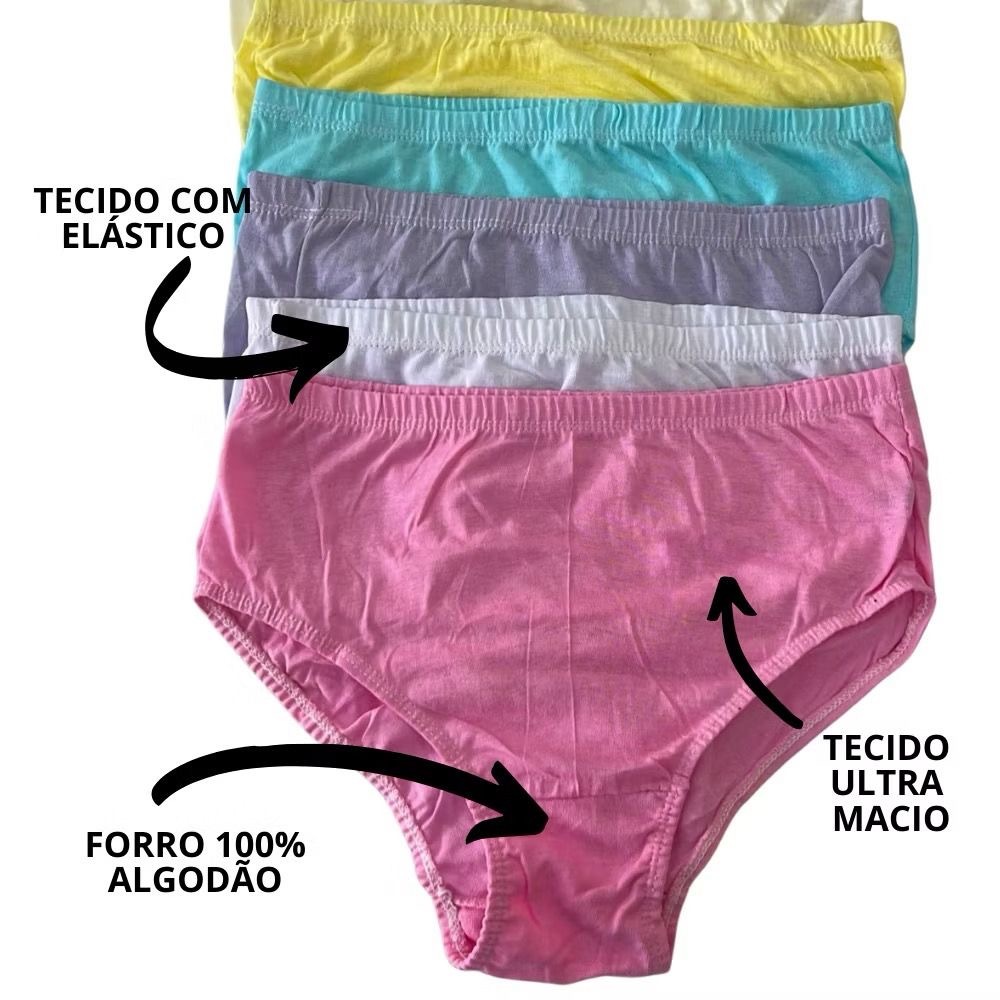 Kit 12 Calçolas de Senhora 100% Algodão Confortável C/Forro P ao GG3 ...