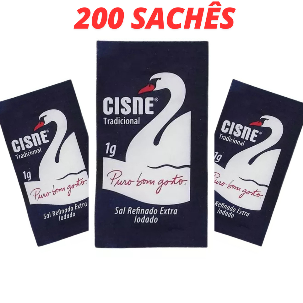 Sal Cisne 200 Sachês 1g | Shopee Brasil
