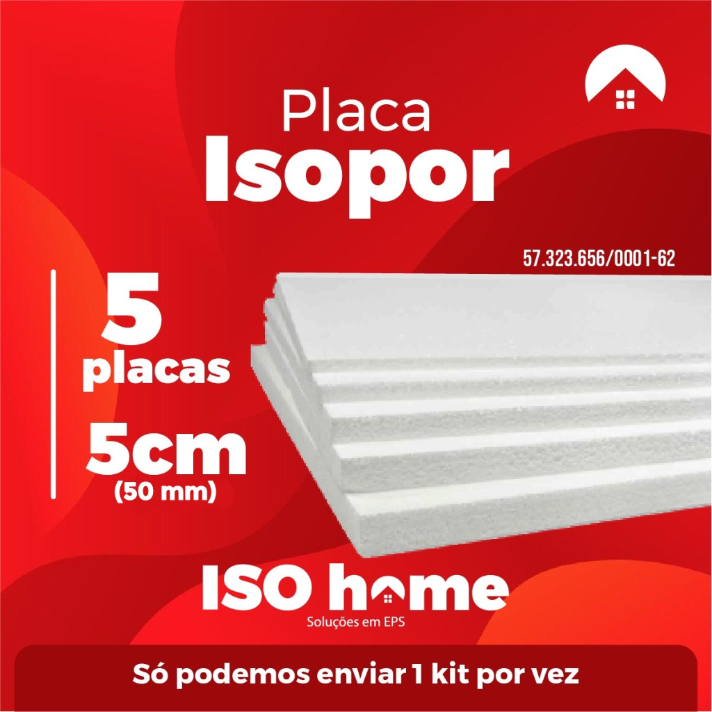 5 PLACAS DE ISOPOR ANTICHAMAS DE 5 CM DE ESPESSURA (100x50x5 cm ...