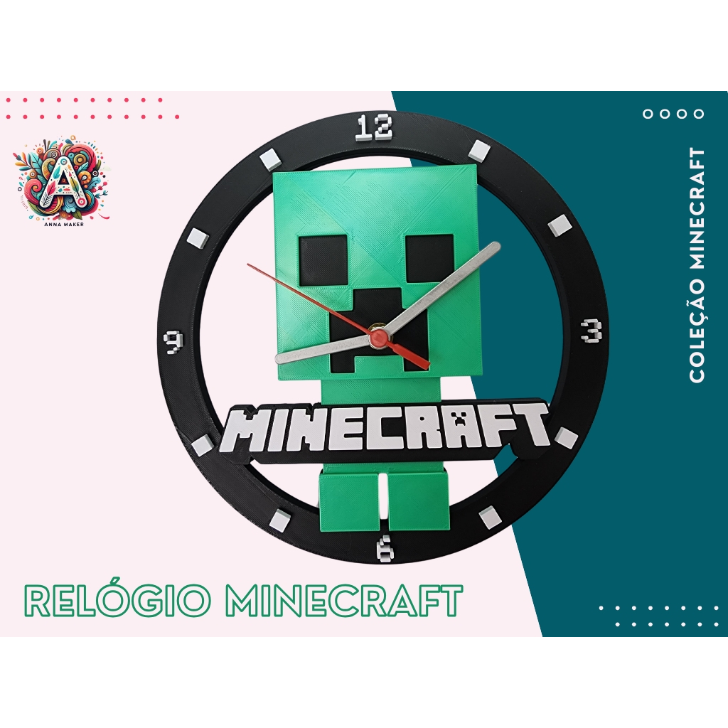 Relógio de Parede Minecraft – Creeper | Shopee Brasil