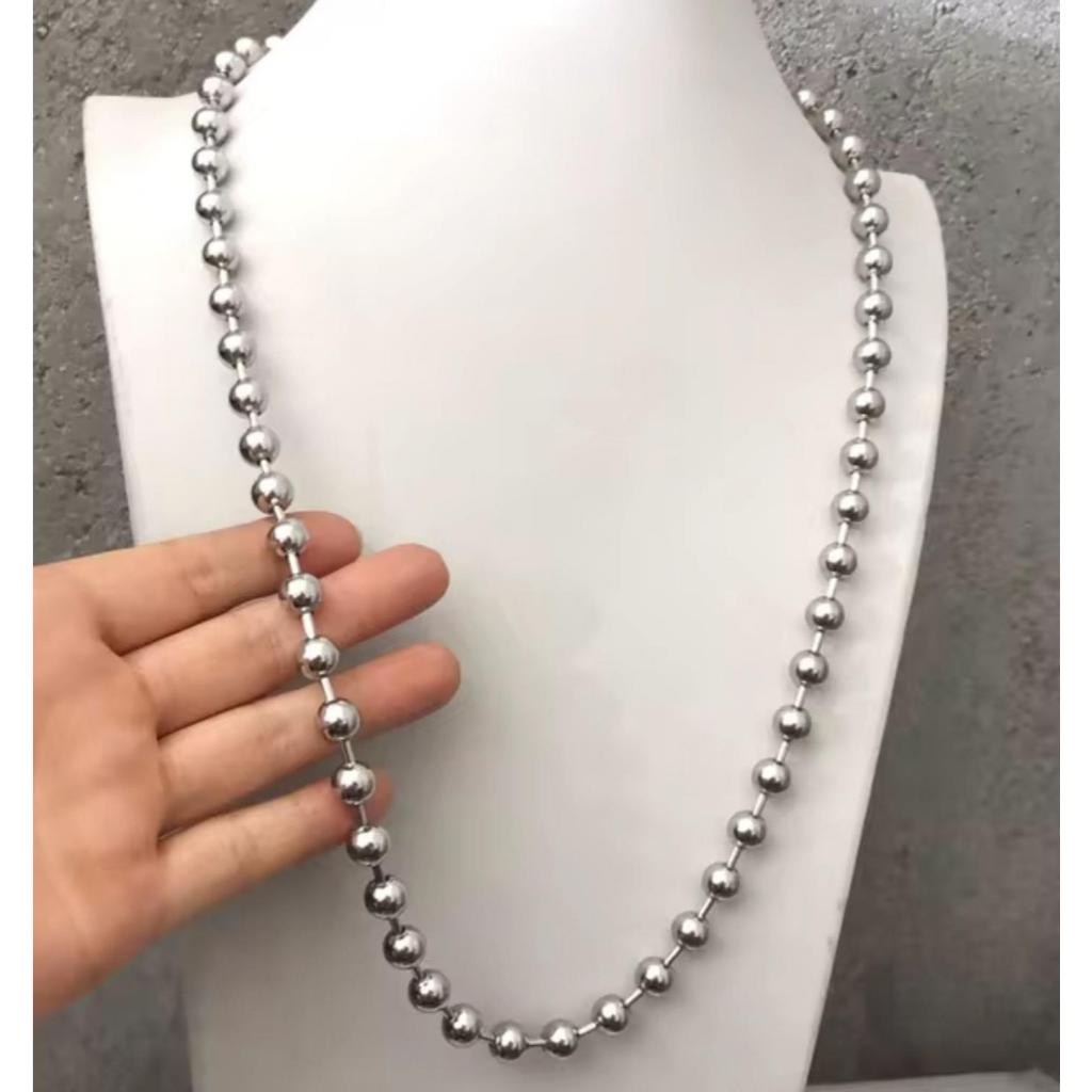 Colar de Bolinhas em Aço Inoxidável Estilo Clássico | Shopee Brasil