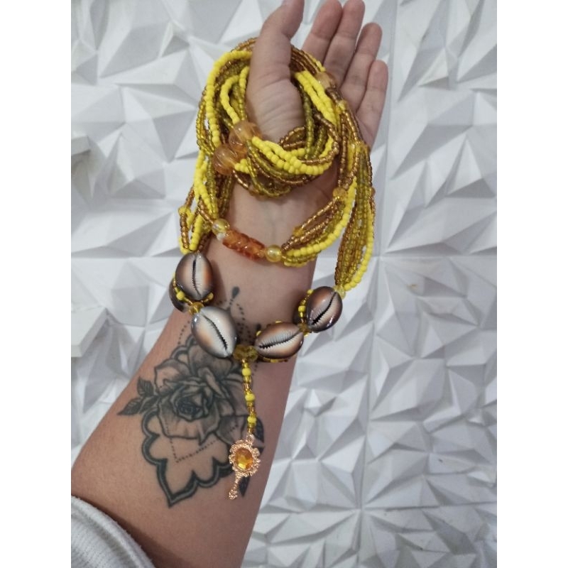 BRAJA OXUM 7 FIOS COM BÚZIOS UMBANDA CANDOMBLÉ | Shopee Brasil