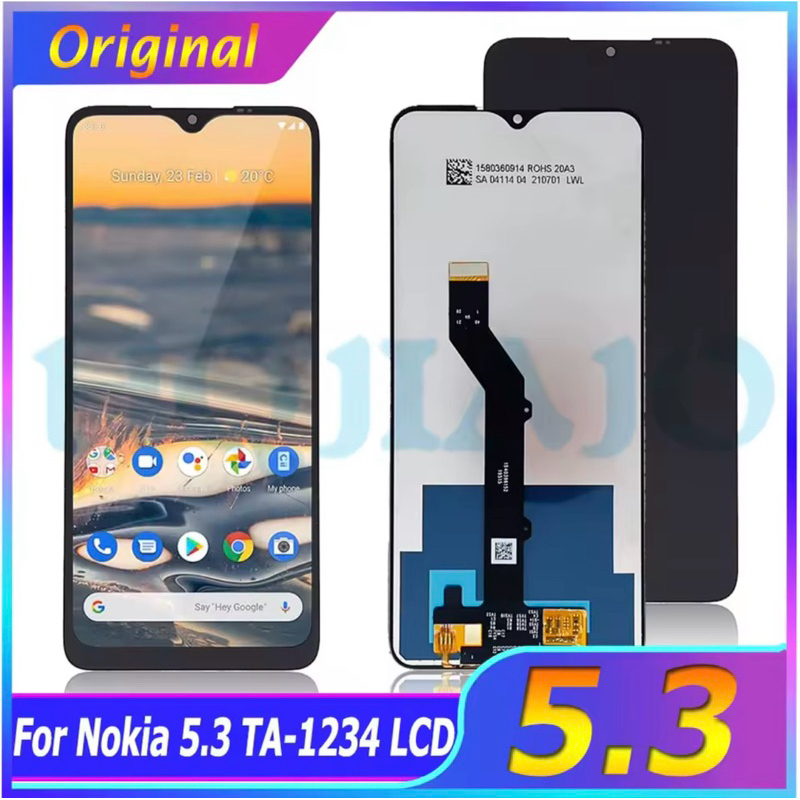 Tela Frontal Lcd Touch Display Compativel Nokia 5.3 TA-1234, TA-1223, TA-1227, TA-1229 Original ...