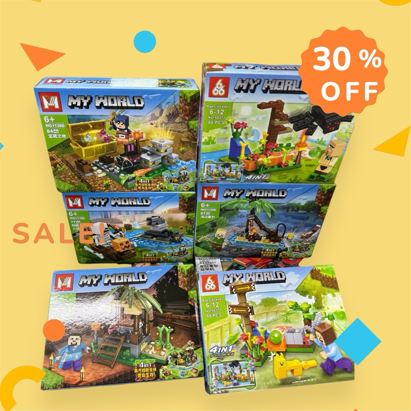Blocos para montagem Minecraft My Word 77～94 peças | Shopee Brasil